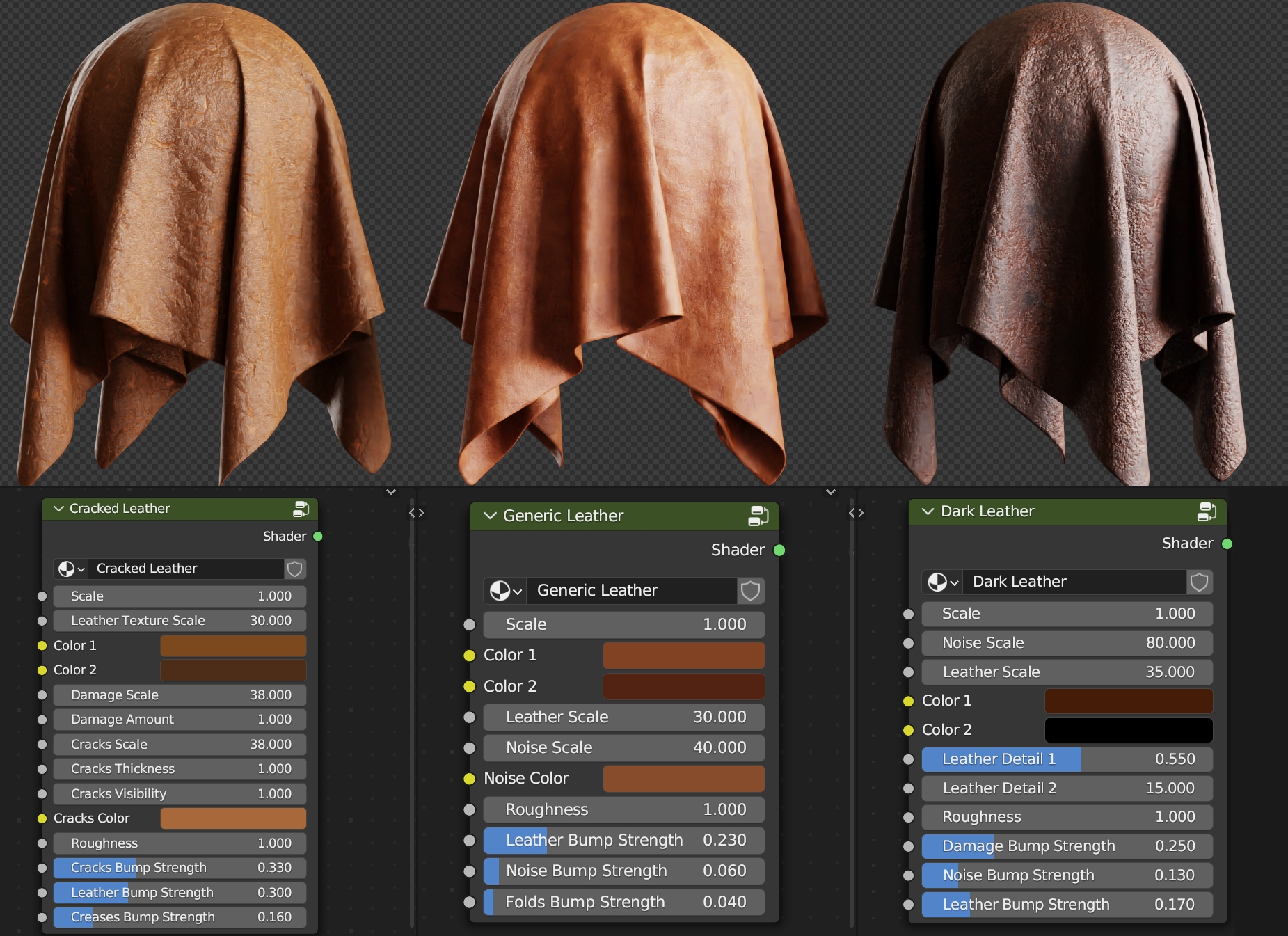 3 Procedural Leather Materials Blender Tutorial Ryan King Art 