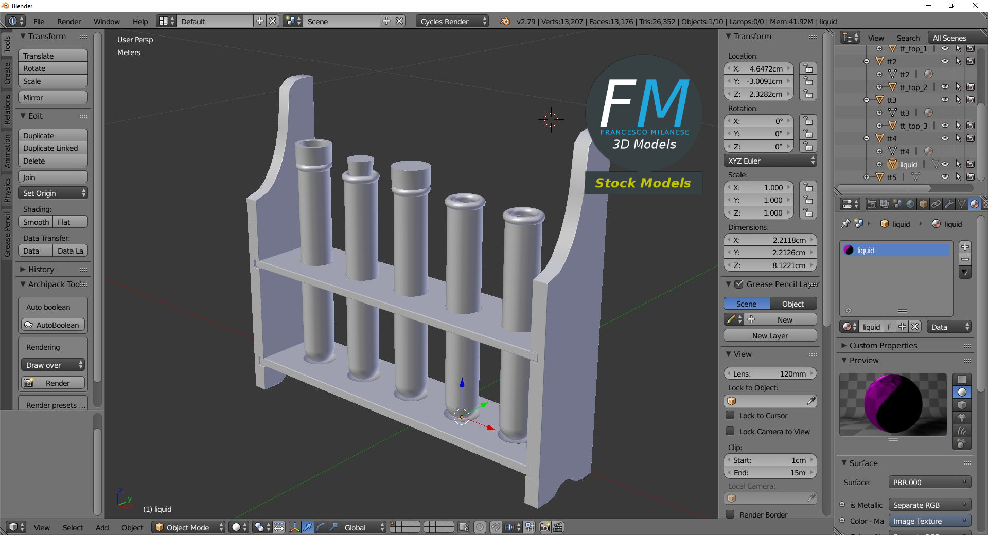 3D MODEL - Test tubes rack