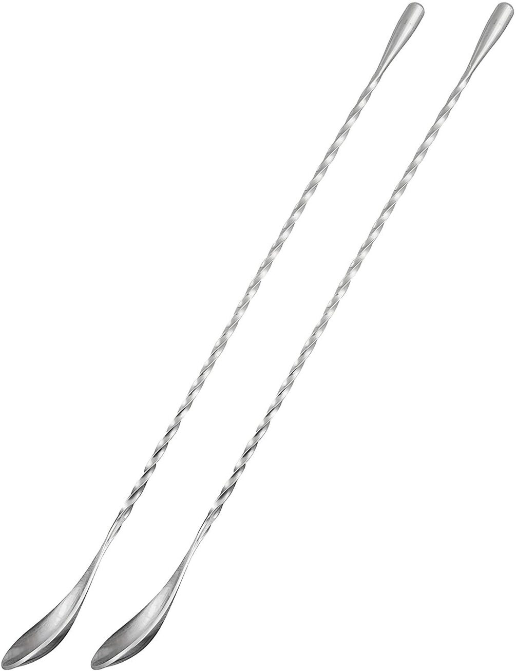 12 Inch Stainless Steel Bartender Mixing Spoons, Long Spiral Handle ...