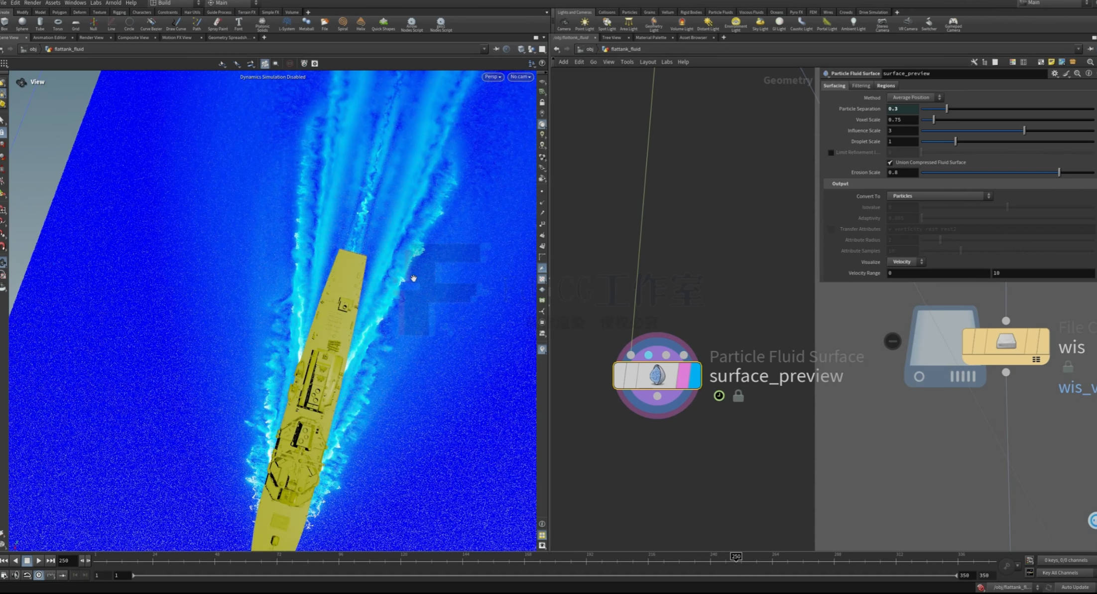 Houdini20.5 Ship sailing foam solution hip and course
