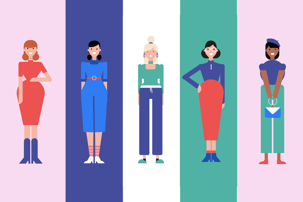 5 Female Characters Illustrations
