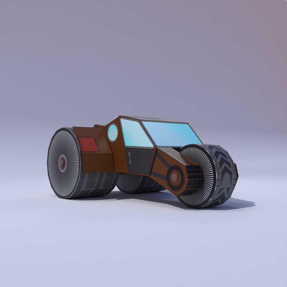 3D Printable Template: Futuristic Tri-Wheel Rover for Planetary Travel
