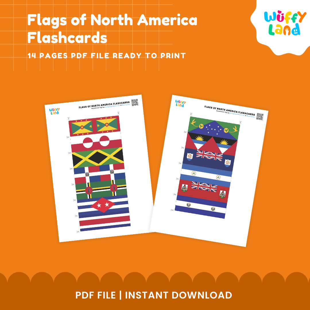 Explore North America: Printable Flags Flashcards for Kids ...