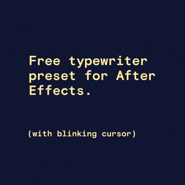 Typewriter Animation with Cursor After Effects Preset