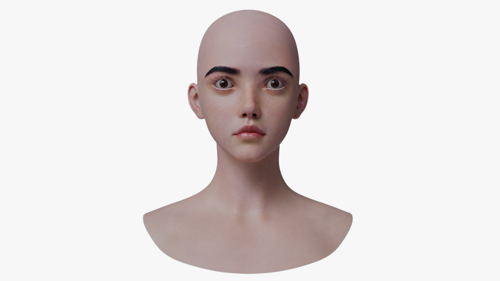 Asian Female Head Base Mesh Metahuman Topology v4
