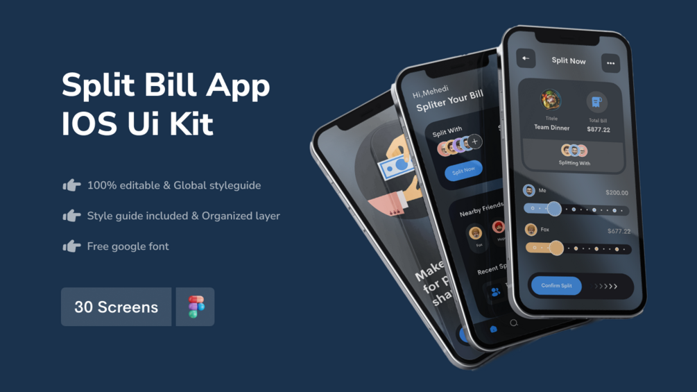Split Bill App IOS Ui Kit