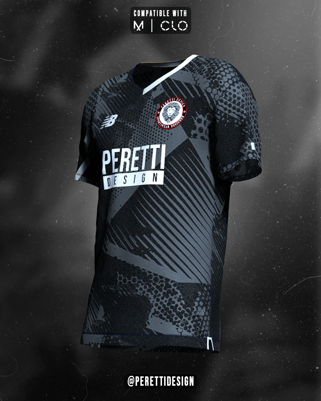 New Balance 23-24 NBDT Soccer Jersey Template for CLO 3D & Marvelous Design