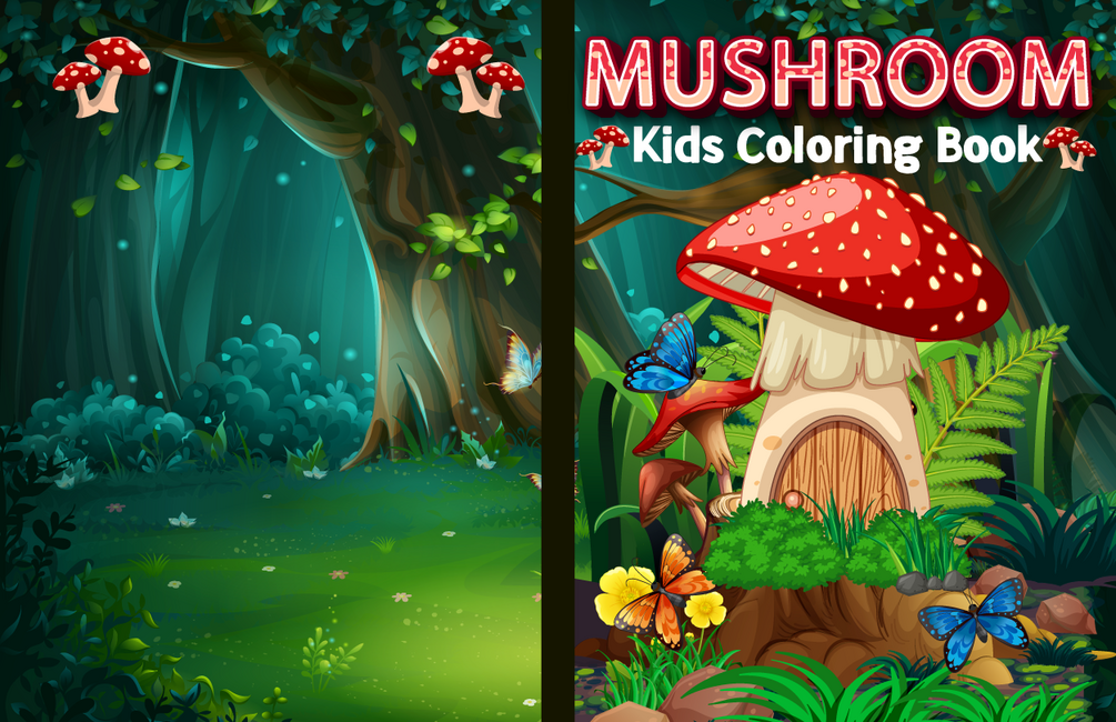 Mushroom coloring book for kdp ready to upload