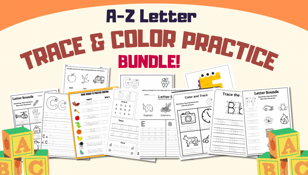 [PDF] A-Z Letter Tracing & Coloring Practice Bundle