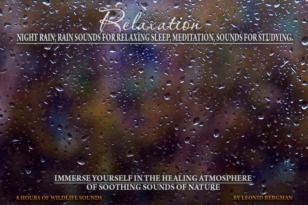8 HOURS of NIGHT RAIN, rain sounds for relaxing sleep, meditation ...