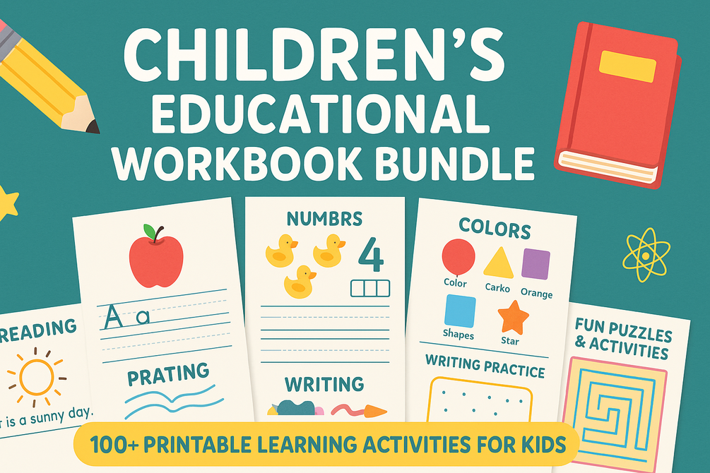 (Jazhel) Children's Educational Workbook Bundle