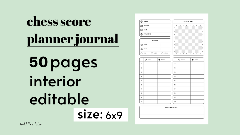 chess score planner journal