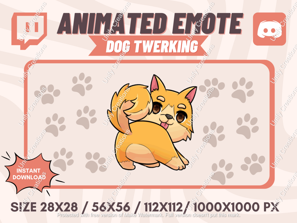 Animated Emote Dog Twerking, Emoji For Streamer, Dog Animated Emote For ...
