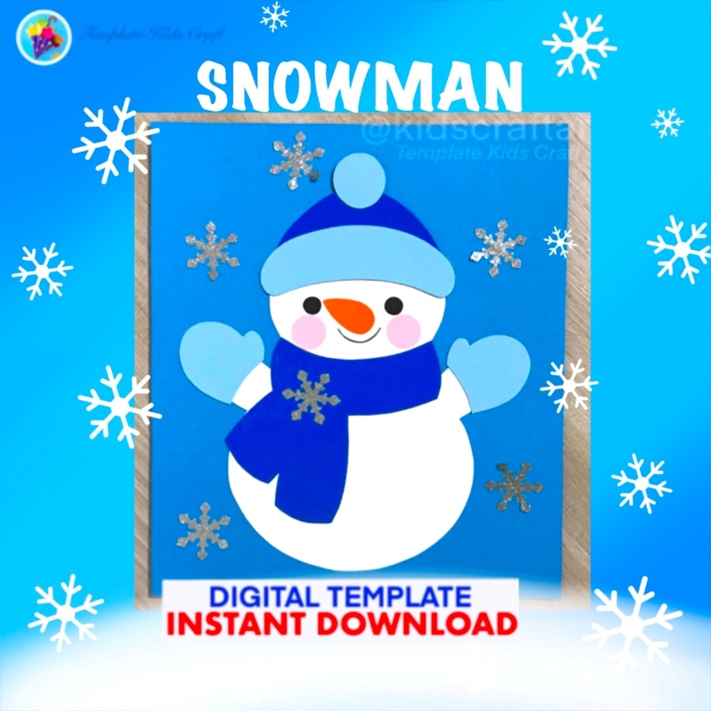 Christmas Snowman Winter Craft Classroom Decoration Card Let it snow ...