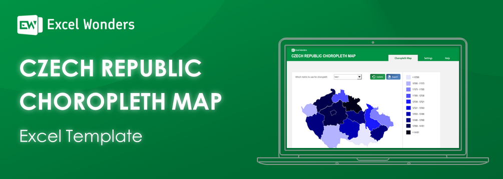 Czech Republic Choropleth Map Excel Template | Excel Wonders