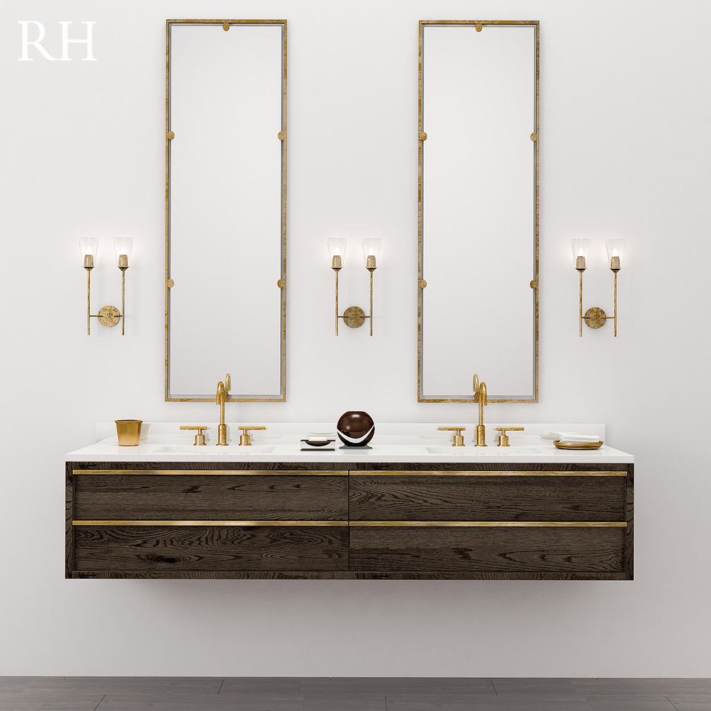 Bezier Double Extra-Wide Floating Vanity - Rh
