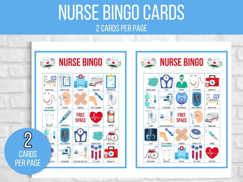 Nurse Bingo, 30 Printable Nurse Bingo Cards
