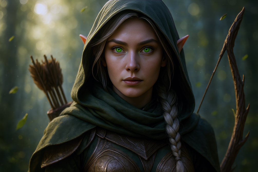 Fantasy Character Pack – Forest Archer (5 Pose Concept + Lore)