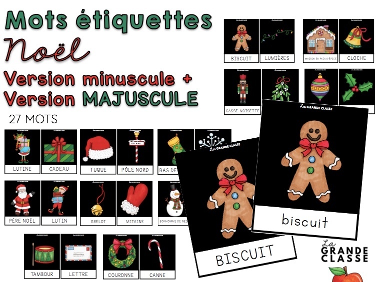 Ensemble de mots étiquette Noël