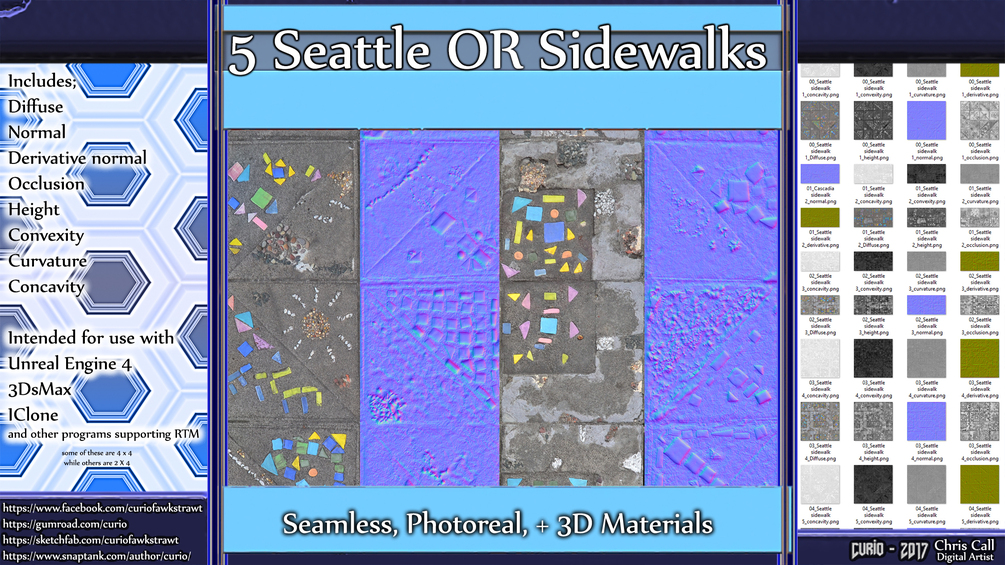 Seattle Sidewalk Art Textures