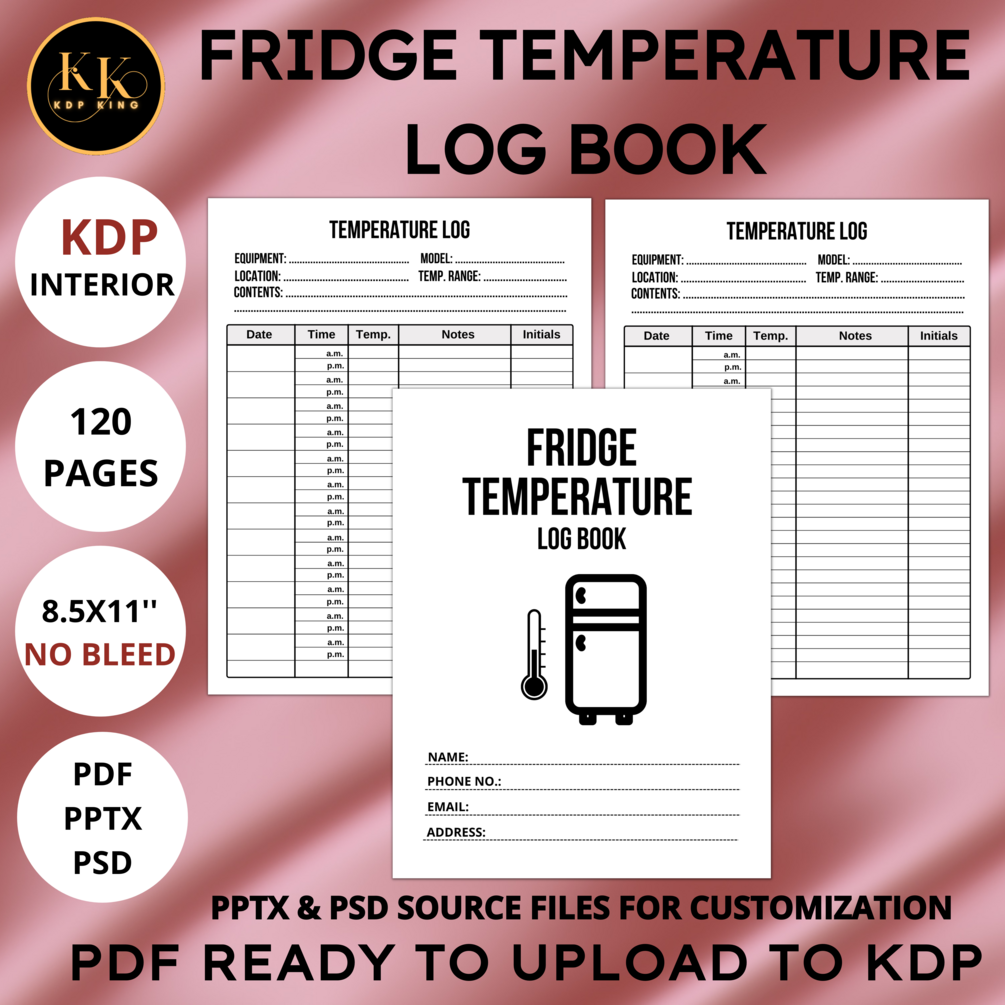 Fridge Temperature Log Book - KDP Interior