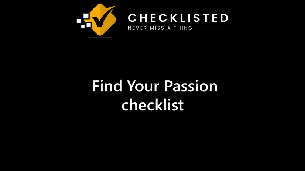 Find Your Passion checklist
