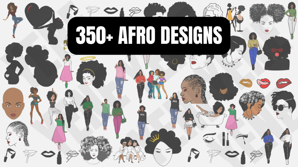350+ Afro Designs Bundle - African American clipart, African American ...
