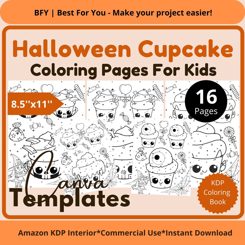 Printable Halloween Cupcake Coloring Page | Coloring Pages For Kids 8 ...