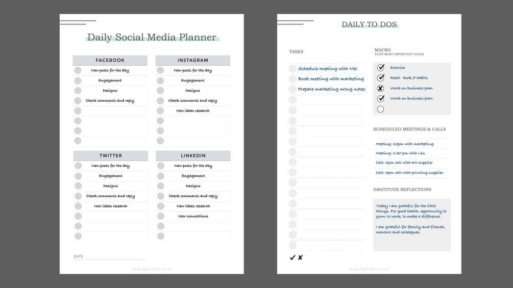 Social Media Daily Planner