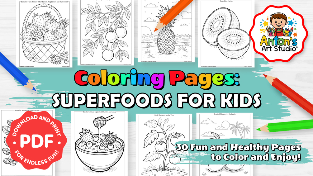 Coloring Pages: Superfoods for Kids | 30 Fun and Healthy Illustrations ...