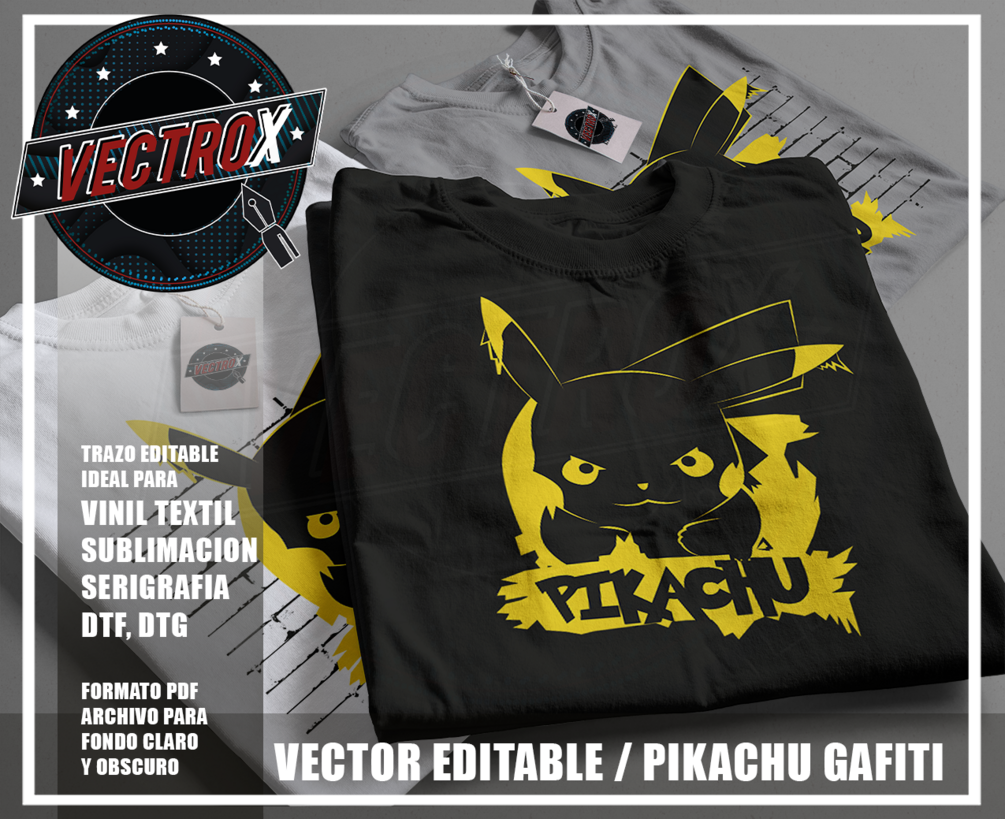 Vector Editable - Pikachu Grafiti