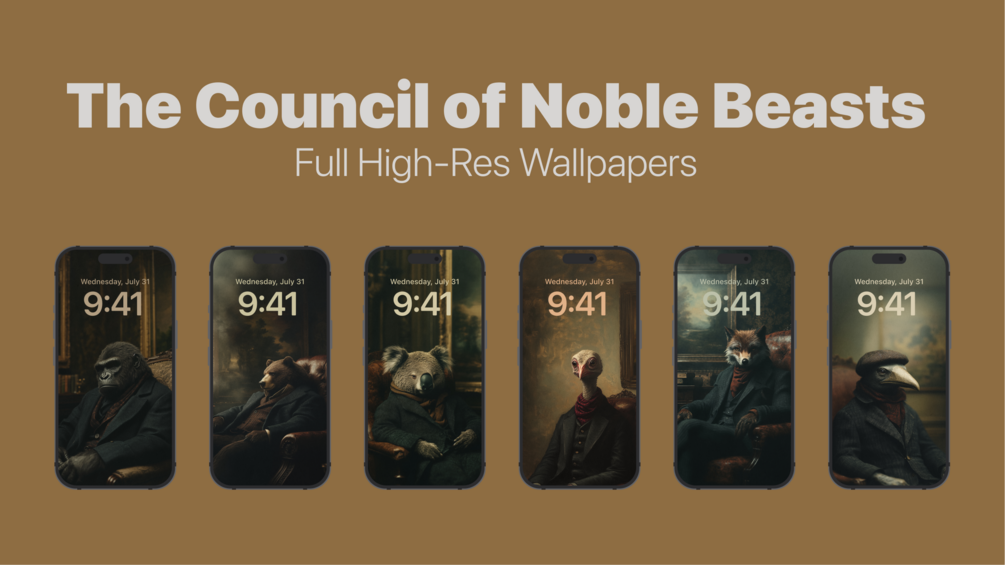 The Council of Noble Beasts — High-Res Wallpaper Packs