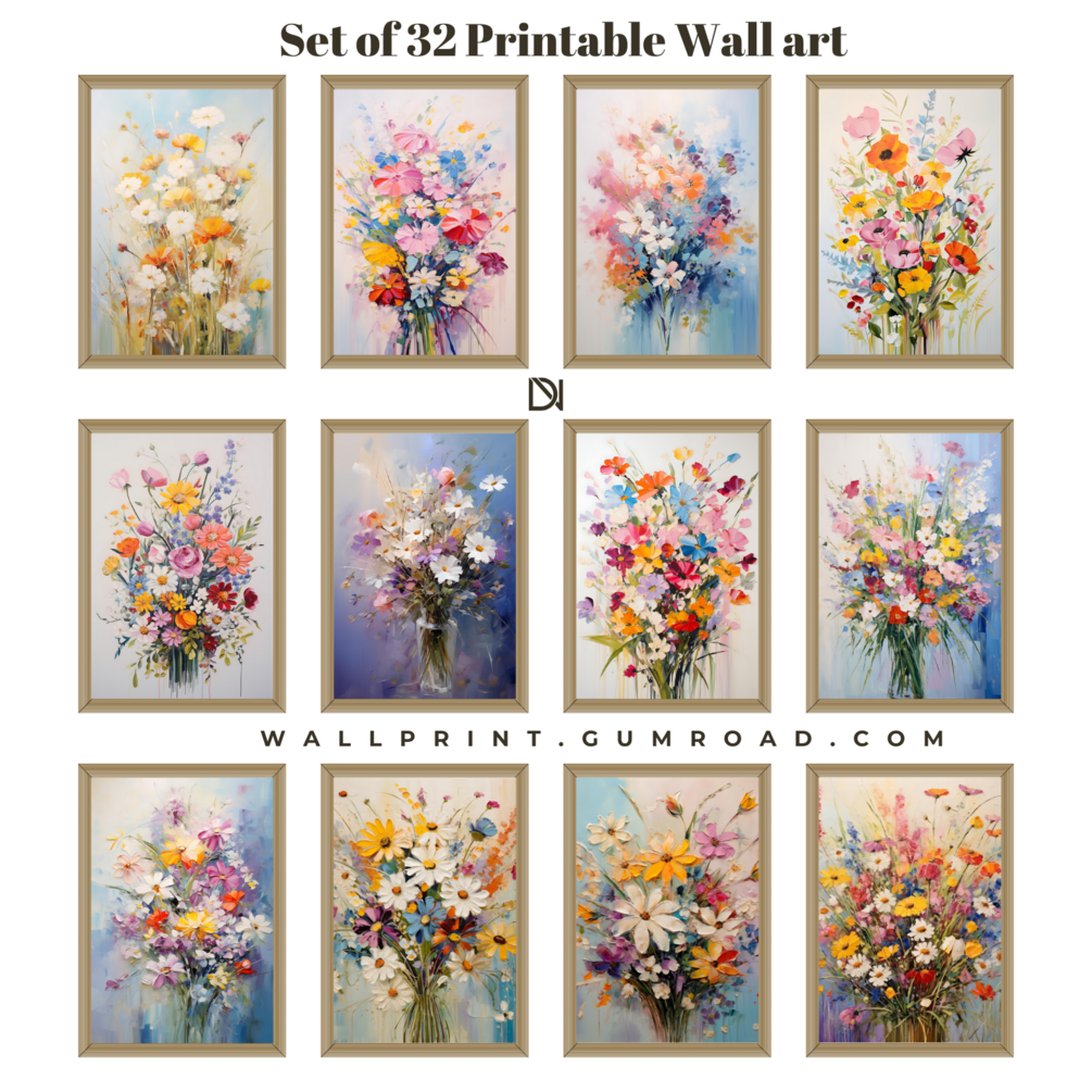 Blossoms and Beyond Wildflower Wall Decor Bundle Set of 32