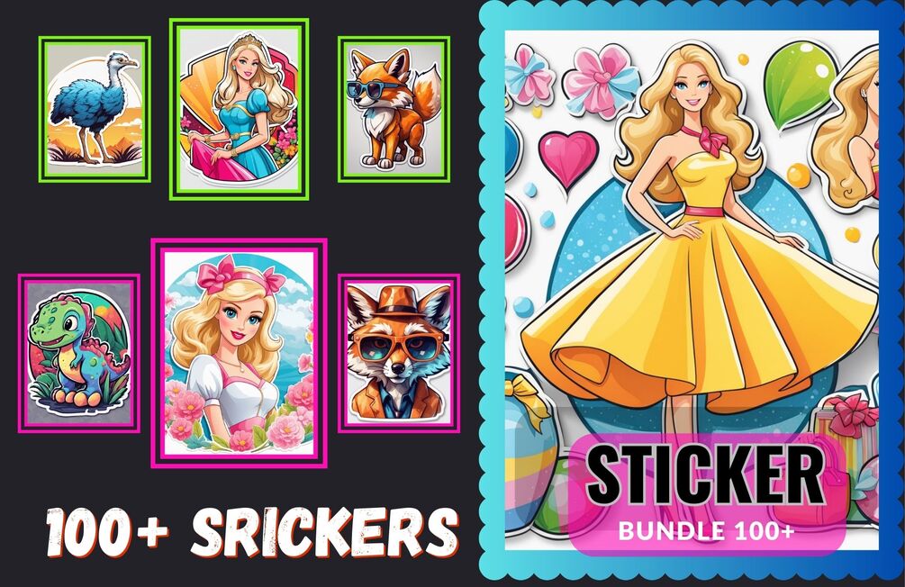 Sticker Wonderland: Dive into Delight with {100+ Stickers Bundle} Cute ...