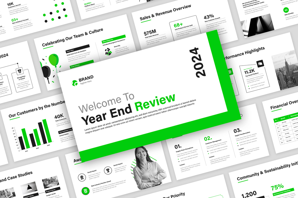 Year-End Review PowerPoint Presentation Template