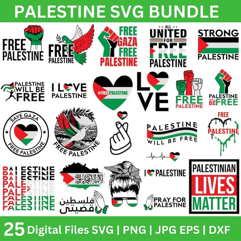Palestine svg bundle, Free Palestine ,Gaza free svg,