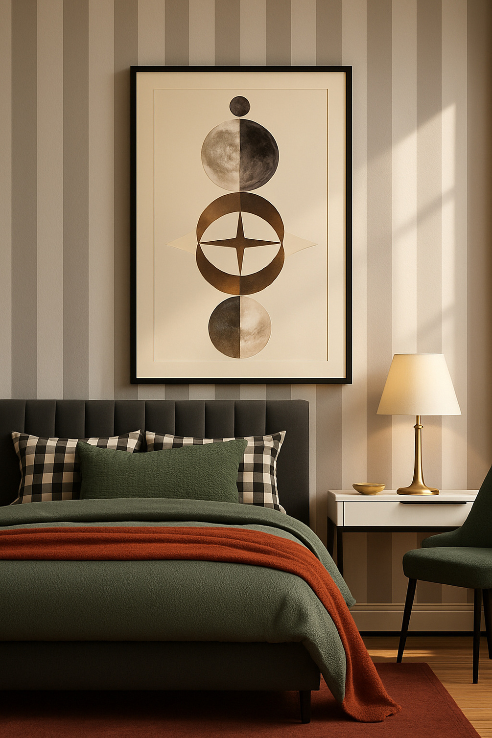 Celestial Compass – Modern Moon Phases Printable Wall Art