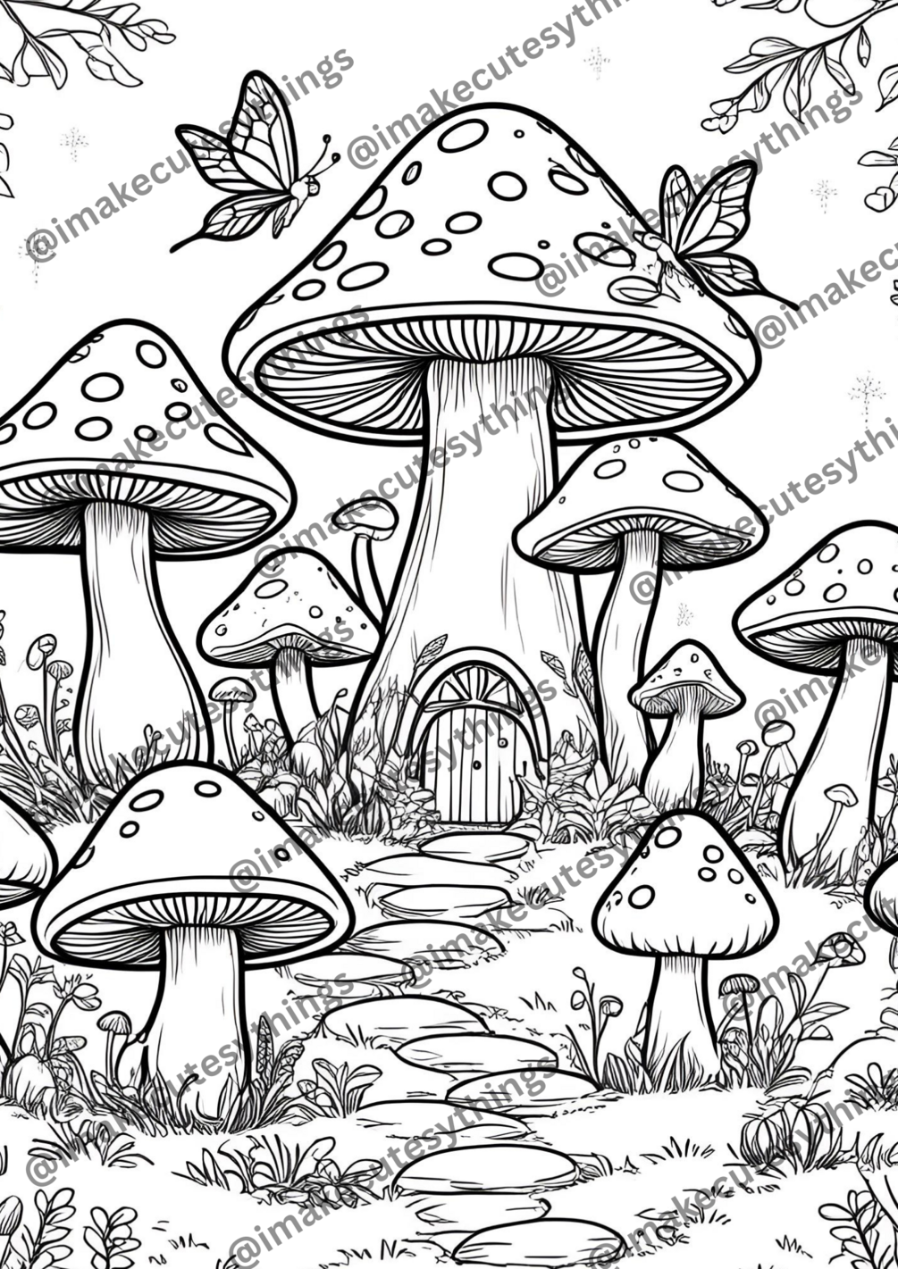 Printable digital coloring book for kids: My coloring book, Magical Garden