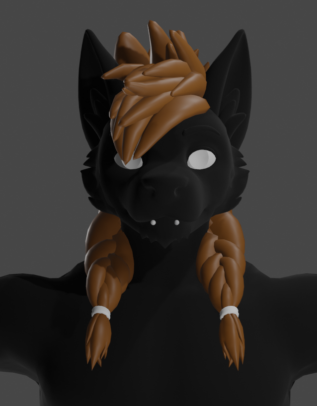 Winterpaw Canine Double Braids Hair, VRChat