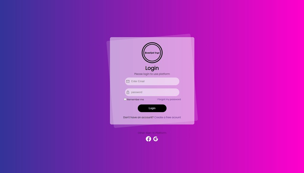Login - card effect