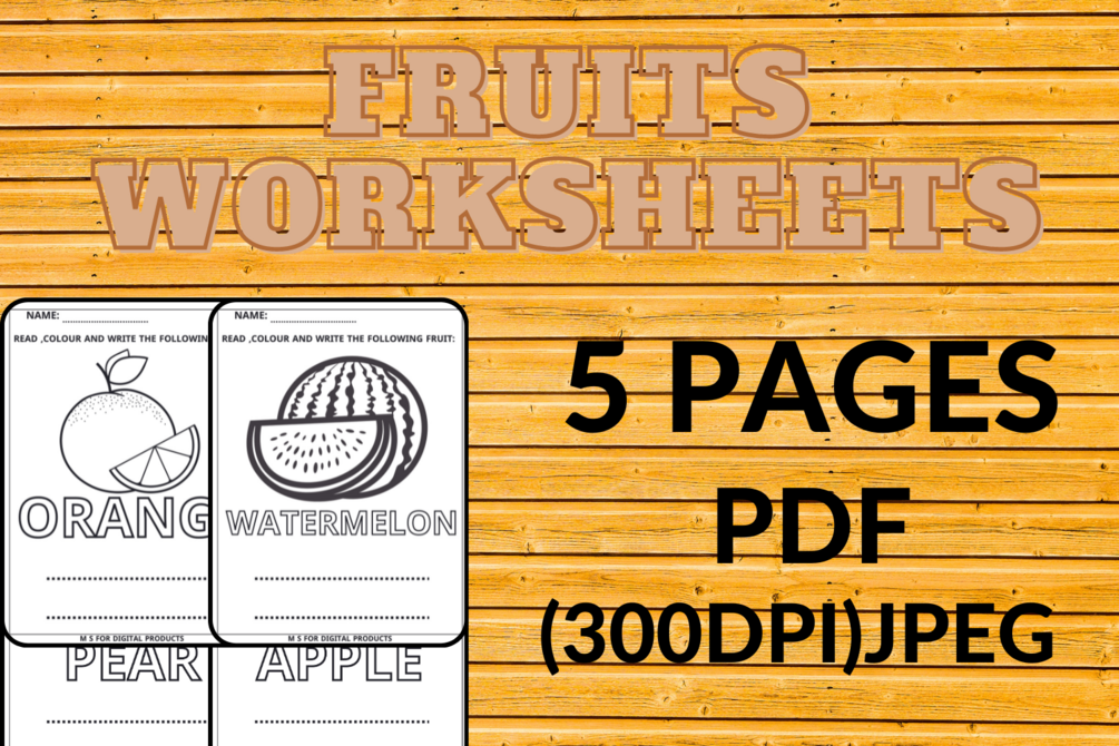 Fruits worksheets,coloring worksheets,freebies