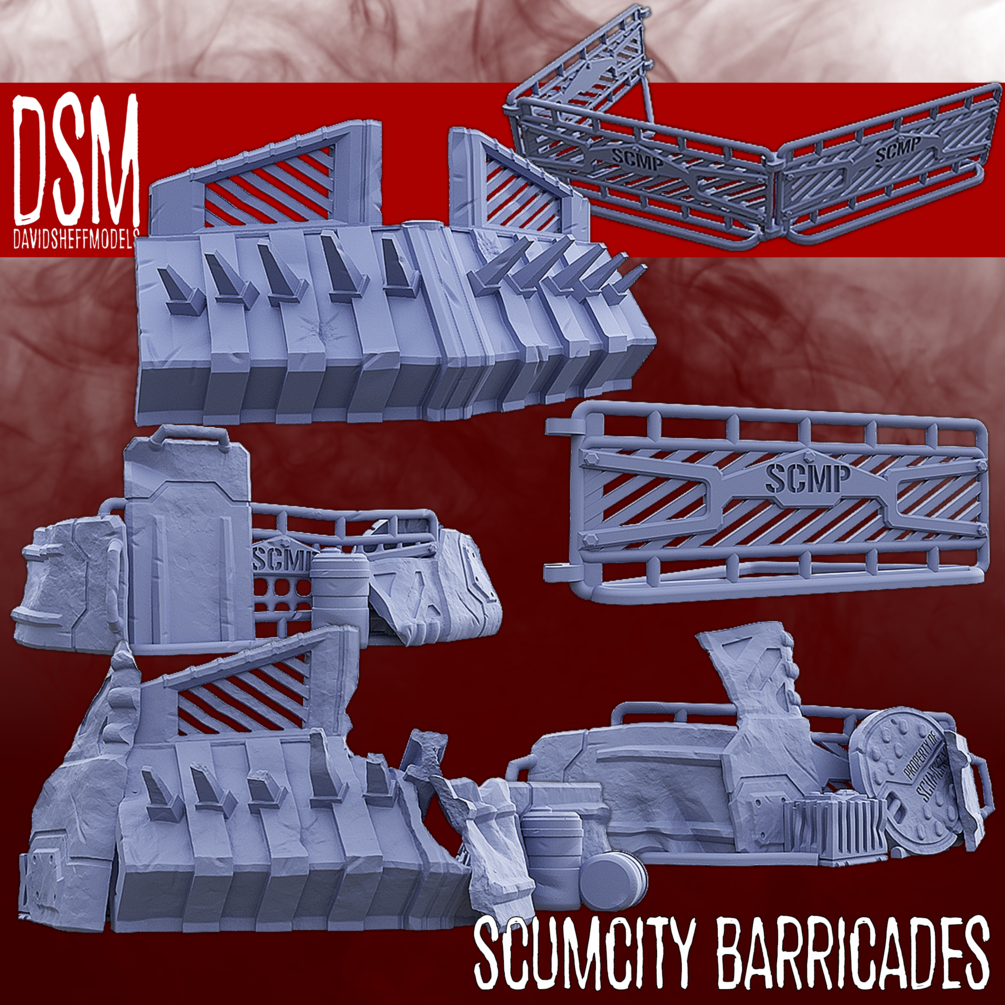 SCUMCITY BARRICADES (for support-less FDM printing)