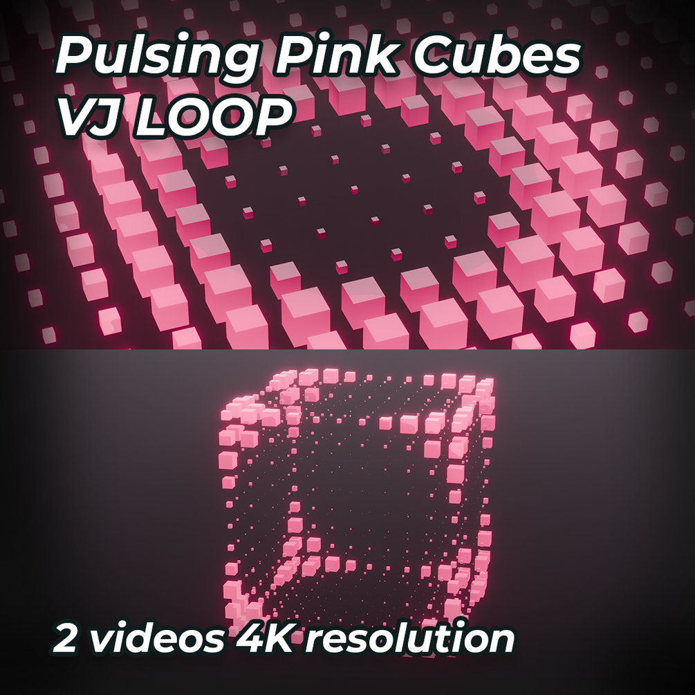 VJ Loop - Pulsing cube waves (2 videos 4k resolution)