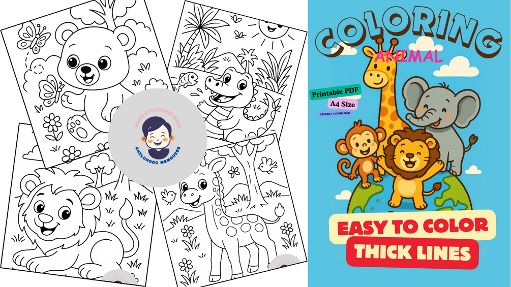 FREE 50 Cute Animal & Nature Coloring Pages