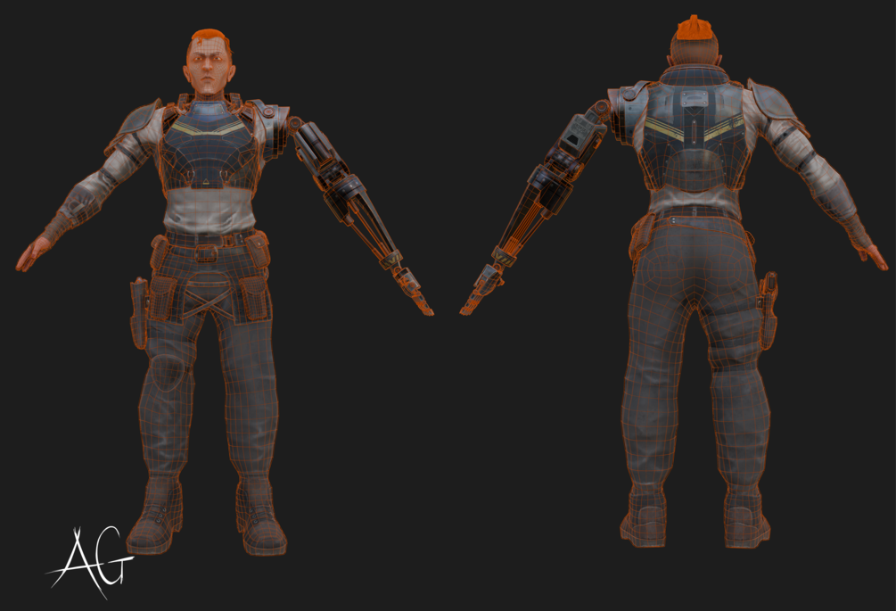 One arm soldier