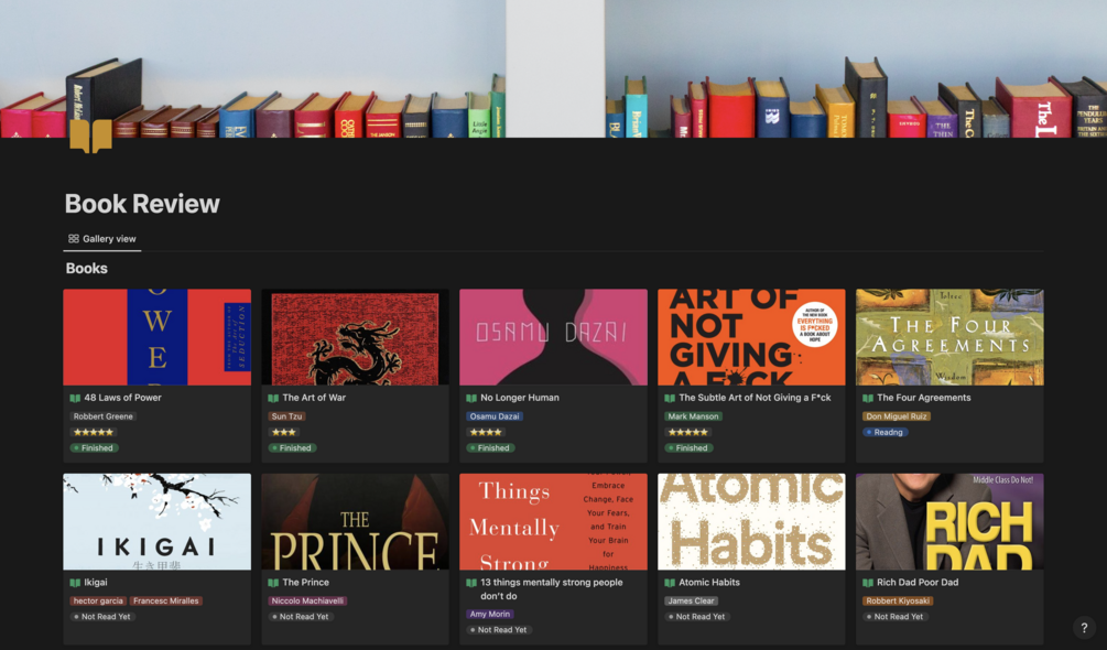 Notion Book Library Template