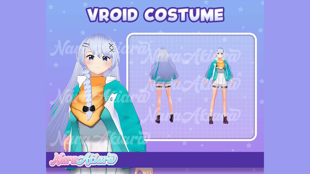 Show Your Style with 3D Vroid Clothes Blue Jacket for Your Vtuber Stream