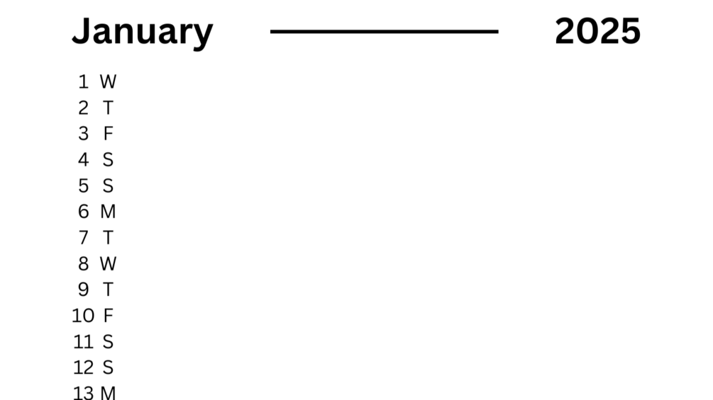 Bullet Journal 2025 Monthly Layout PDF