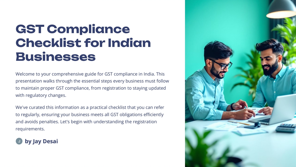GST Checklist for Indian Businesses - A Ready Reckoner