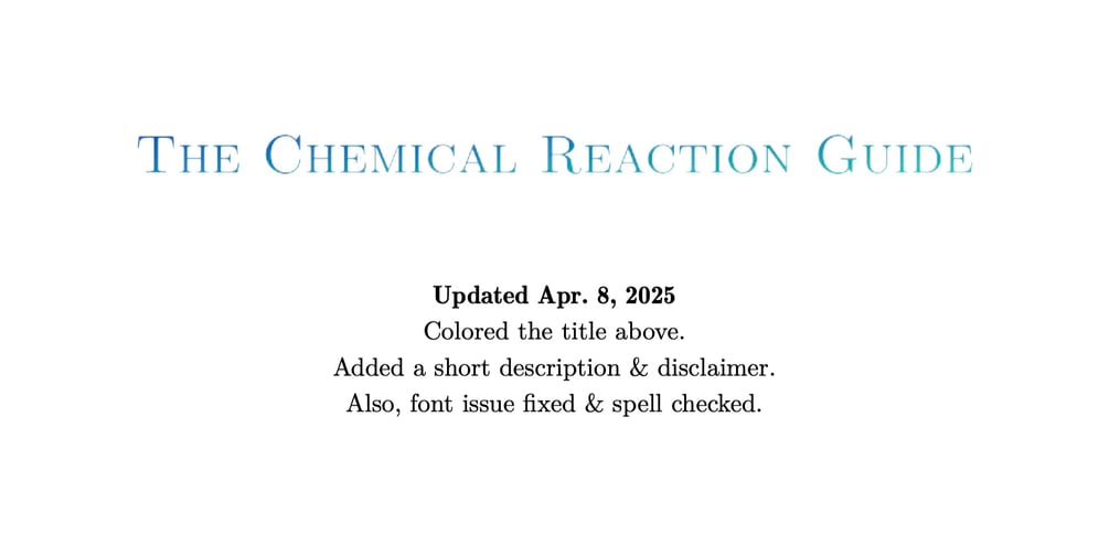 The Chemical Reaction Guide